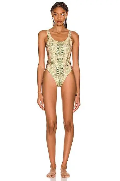 FE NOEL Classic One Piece Swimsuit In Green