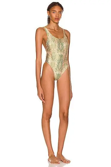 FE NOEL Classic One Piece Swimsuit In Green