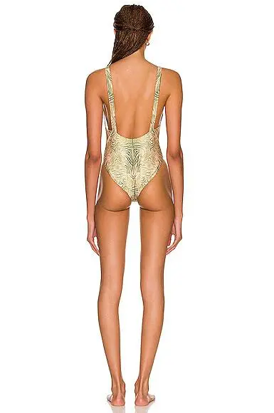 FE NOEL Classic One Piece Swimsuit In Green