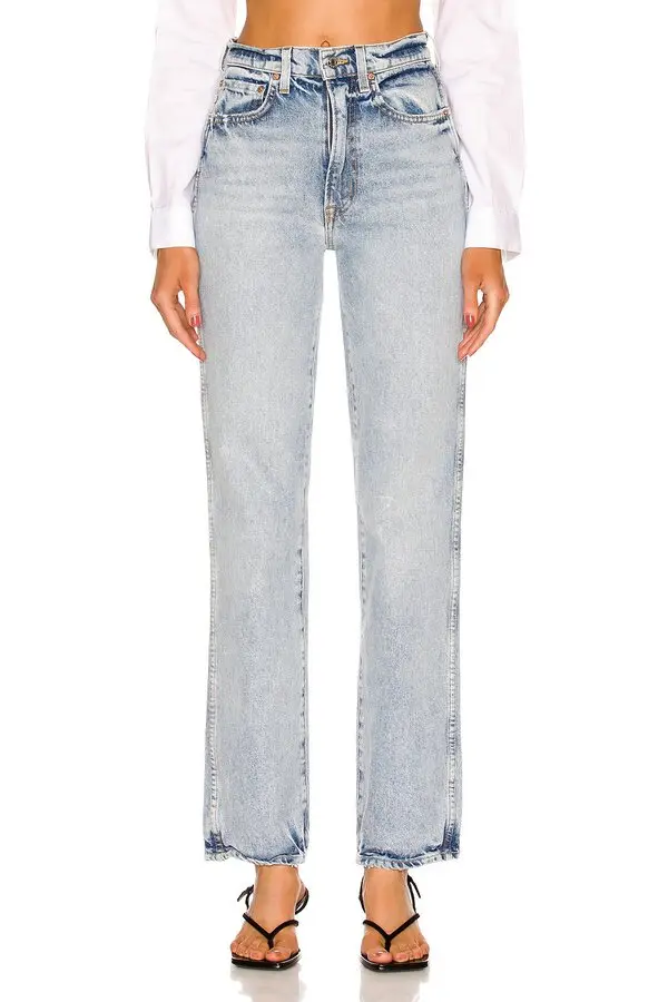 GRLFRND Sara Super High Rise Slim Straight Jeans - Encinitas
