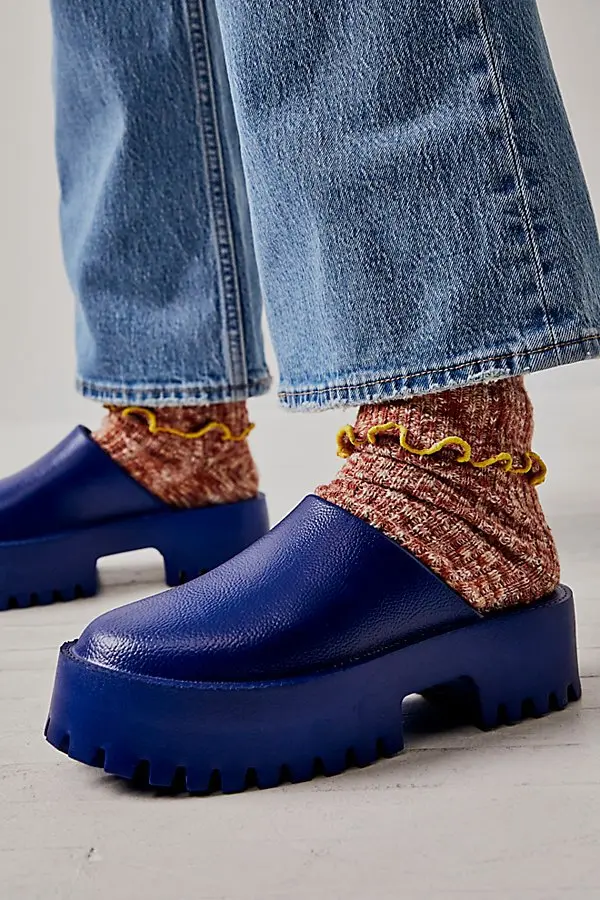 Jeffrey Campbell Bae Platform Mules Blue Editorialist