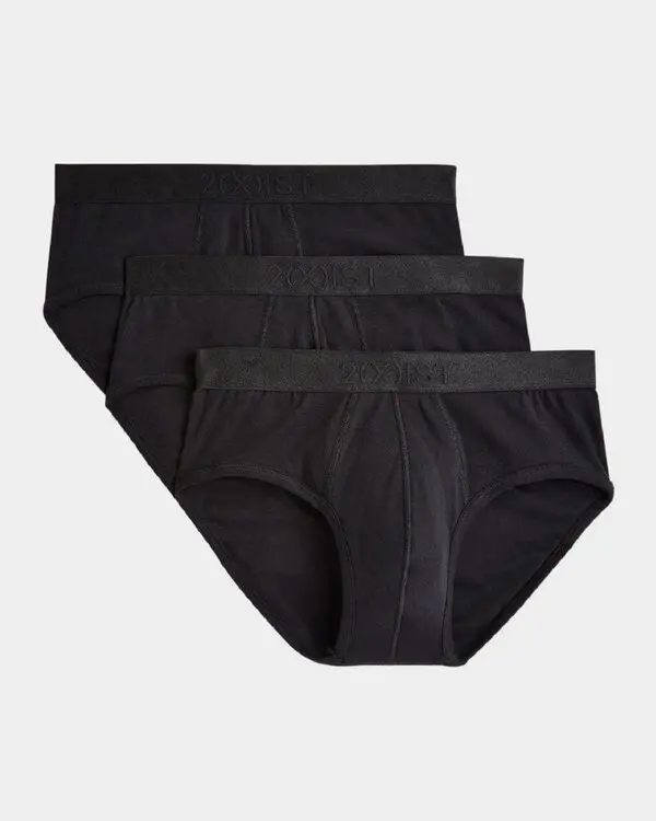 2(X)Ist Apos;s 3-pack Pima Cotton Contour Pouch Briefs - Black