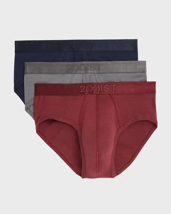 2(X)Ist Apos;s 3-pack Pima Cotton Contour Pouch Briefs - Navy/red/grey