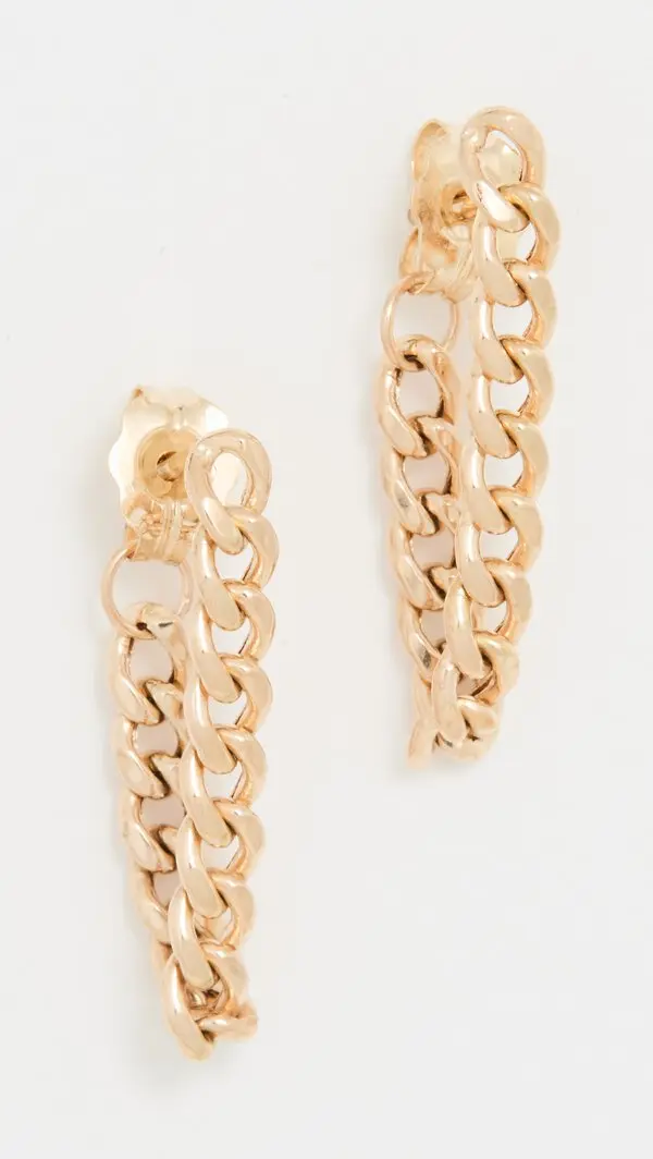 Zoe Chicco 14k Small Curb Chain Huggie Earrings