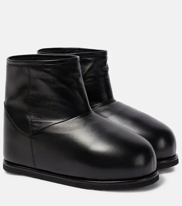 Amina Muaddi Heidi Leather Ankle Boots