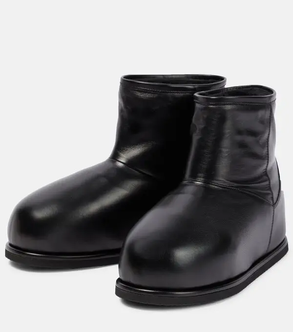 Amina Muaddi Heidi Leather Ankle Boots