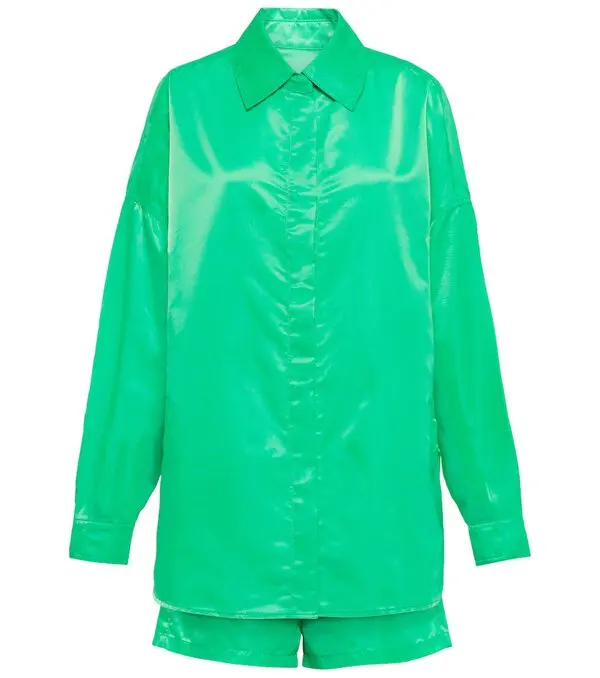 THE FRANKIE SHOP Perla Shirt Jacket And Shorts Set - Green
