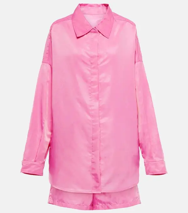 THE FRANKIE SHOP Perla Shirt Jacket And Shorts Set - Pink