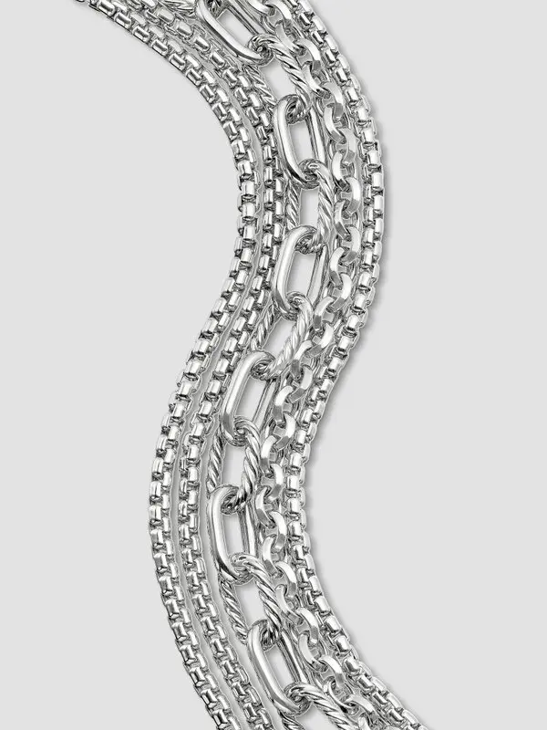 David Yurman Multi Row Chain Bracelet In Sterling 29mm - Silver