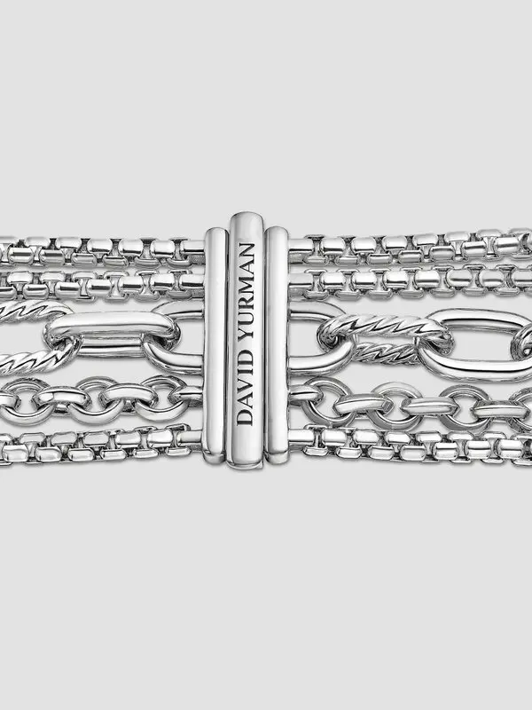 David Yurman Multi Row Chain Bracelet In Sterling 29mm - Silver