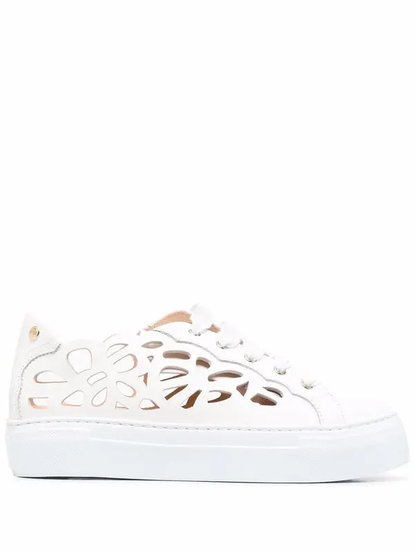 Agl Laser-cut Leather Sneakers