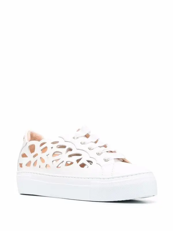 Agl Laser-cut Leather Sneakers