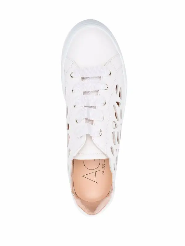 Agl Laser-cut Leather Sneakers