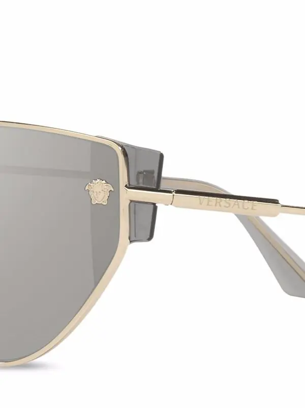 Versace Ve2239 Shield Sunglasses - Gold