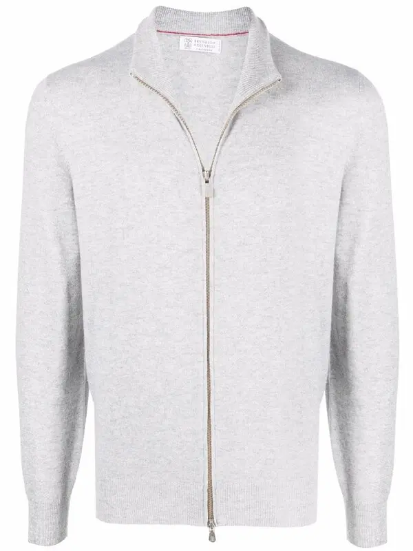 Brunello Cucinelli Zip-up Cashmere Jumper - Grey