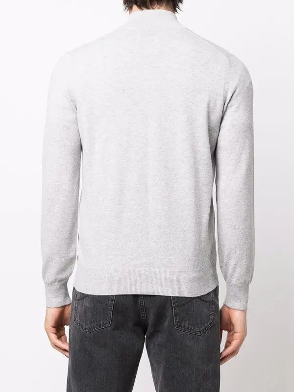 Brunello Cucinelli Zip-up Cashmere Jumper - Grey