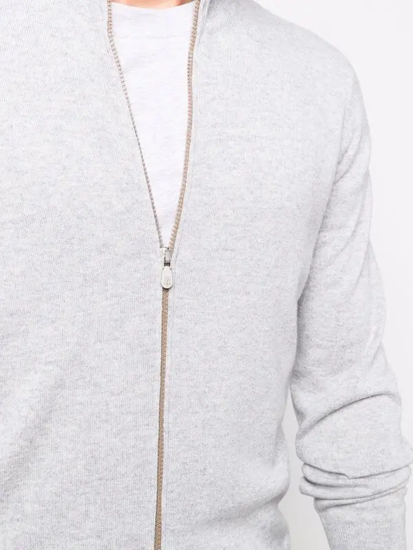 Brunello Cucinelli Zip-up Cashmere Jumper - Grey