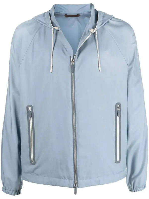 Zegna Zip-front Shell Jacket - Blue