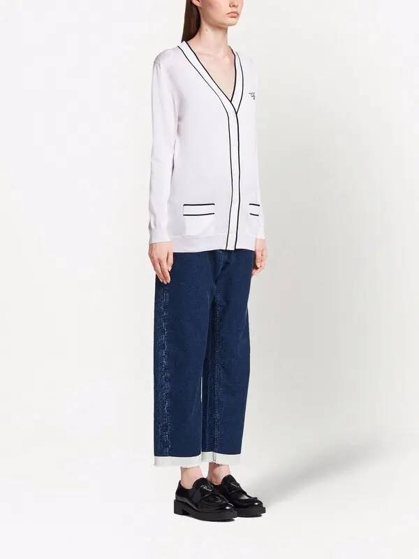 Prada V-neck Silk Cardigan
