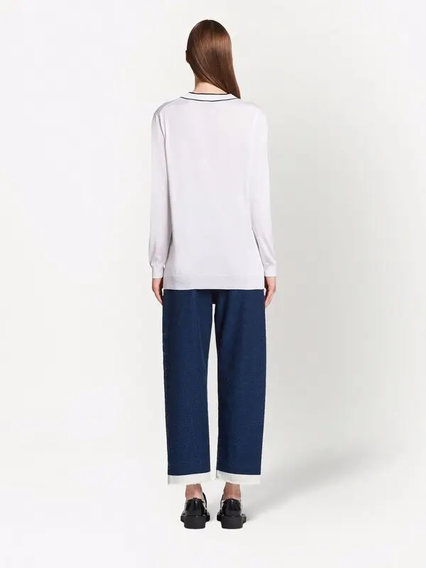 Prada V-neck Silk Cardigan