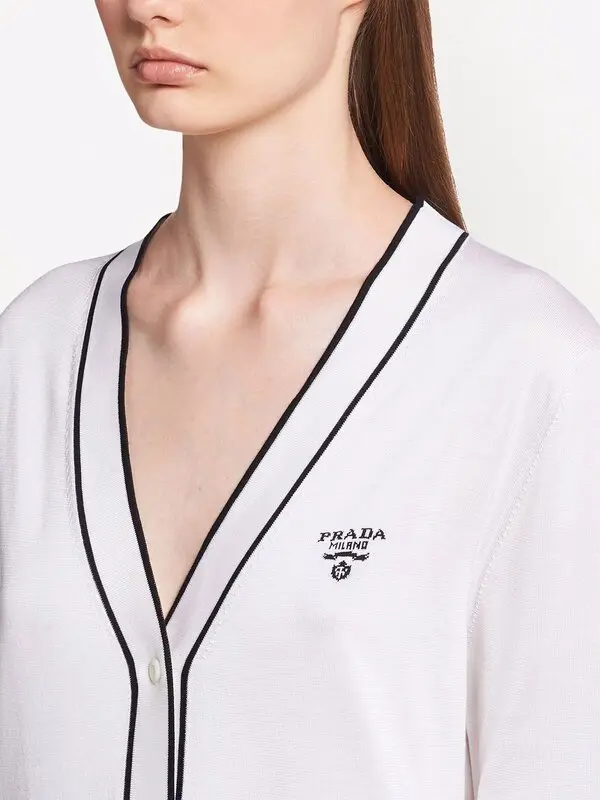 Prada V-neck Silk Cardigan