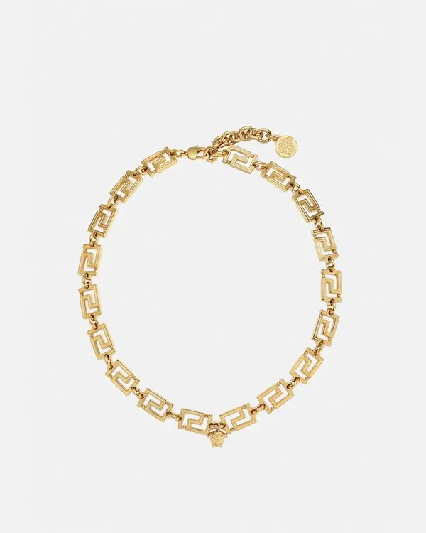 Versace Greca Chain Necklace - Light Gold