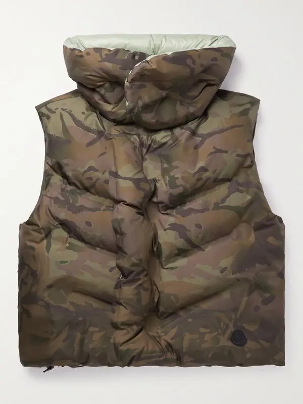 Moncler Dingyun Zhang Zadena Reversible Logo-appliquéd Quilted Ripstop Down Gilet - Brown