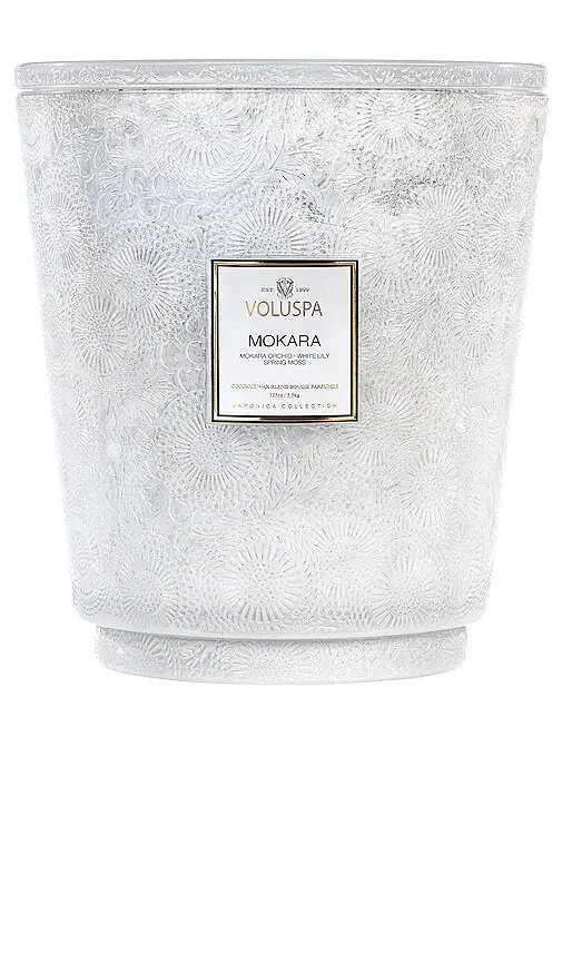 Voluspa Mokara 5 Wick Hearth Candle In White - Floral