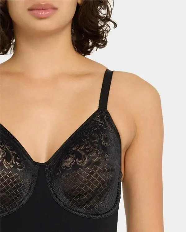 Wacoal Visual Effects Mesh-top Bodysuit - Black