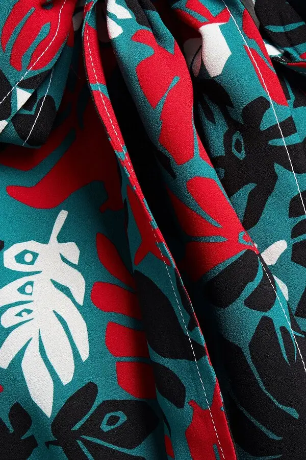 Marni Pussy-bow Printed Crepe Top