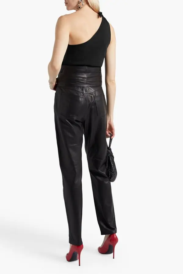 THE RANGE One-shoulder Knotted Cotton-jersey Top
