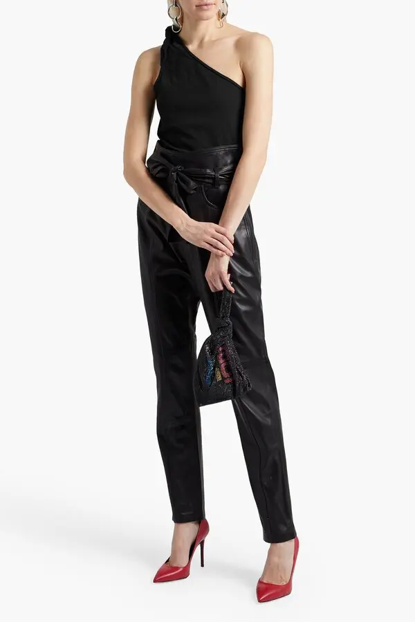 THE RANGE One-shoulder Knotted Cotton-jersey Top