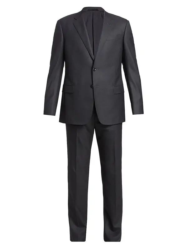 Giorgio Armani Wool & Silk Two-piece Suit - Solid Dark
