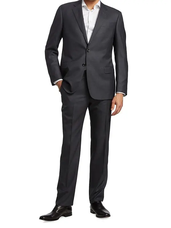 Giorgio Armani Wool & Silk Two-piece Suit - Solid Dark