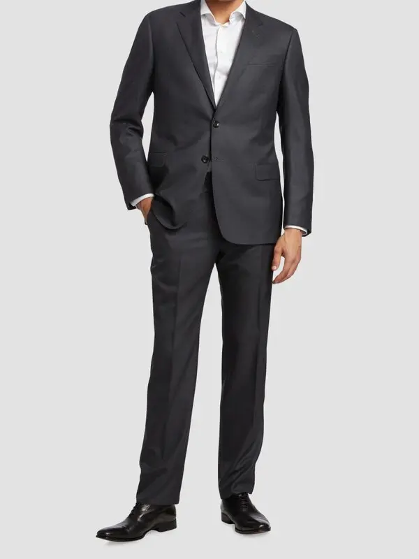 Giorgio Armani Wool & Silk Two-piece Suit - Solid Dark