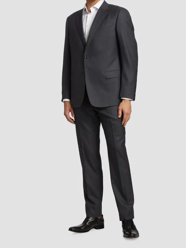 Giorgio Armani Wool & Silk Two-piece Suit - Solid Dark
