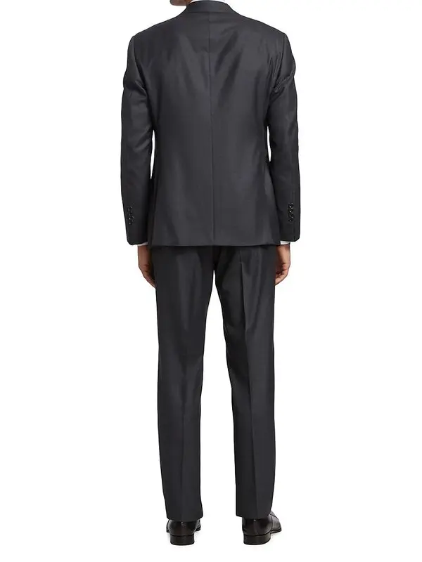 Giorgio Armani Wool & Silk Two-piece Suit - Solid Dark