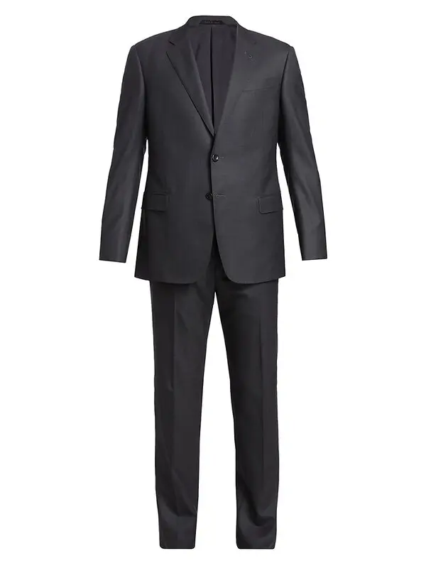 Giorgio Armani Wool & Silk Two-piece Suit - Solid Dark