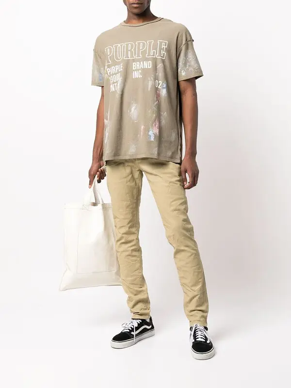 PURPLE BRAND P001 Leathered Skinny Jeans