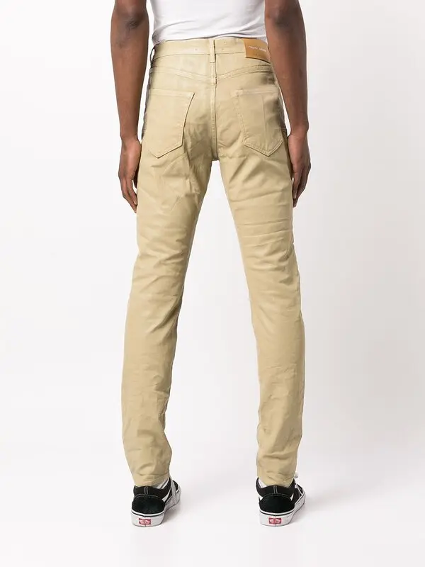 PURPLE BRAND P001 Leathered Skinny Jeans