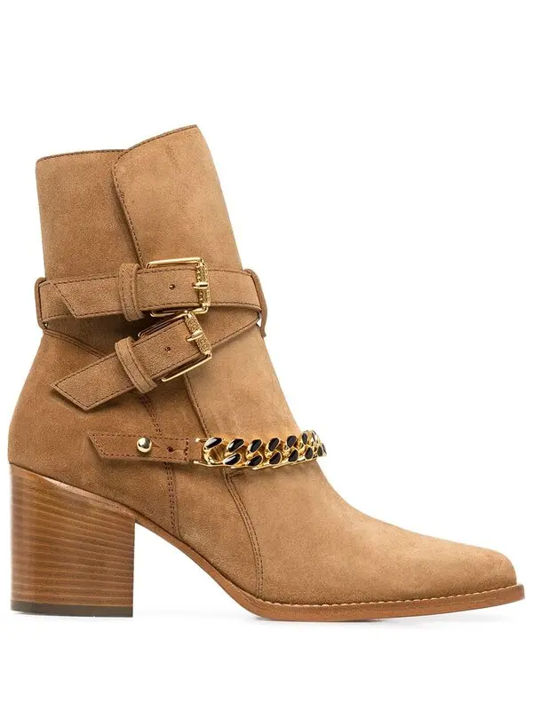 Amiri Chain Strappy Ankle Boots - Brown | Editorialist display picture 1