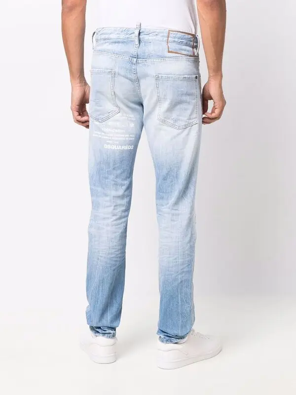 Dsquared2 Distressed Straight-leg Jeans