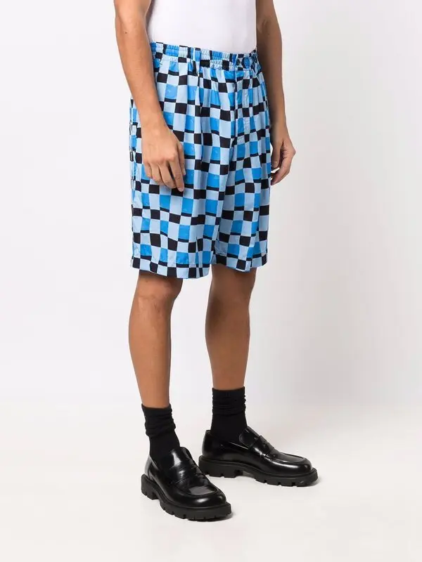 Marni Checked Knee-length Shorts
