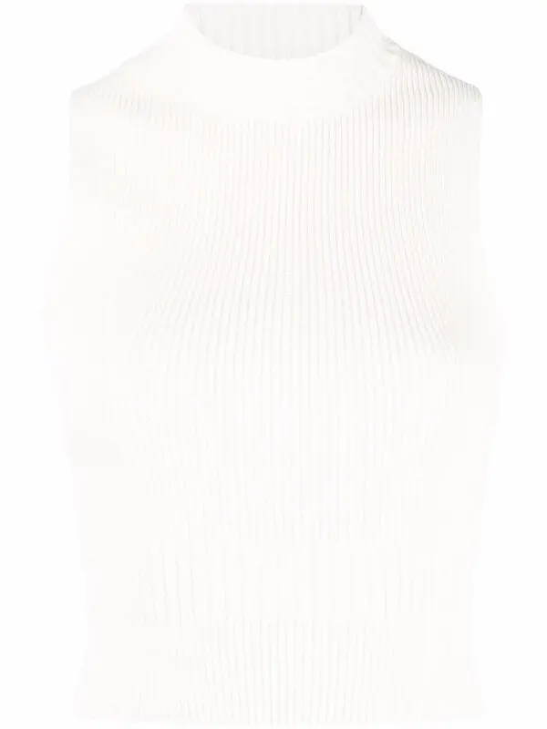 Sandro Ribbed Knit Cotton Top