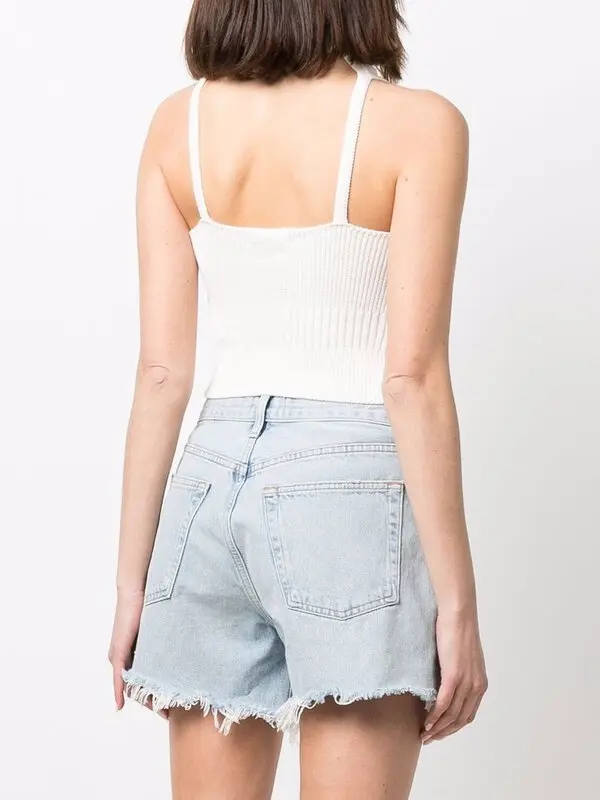 Sandro Ribbed Knit Cotton Top