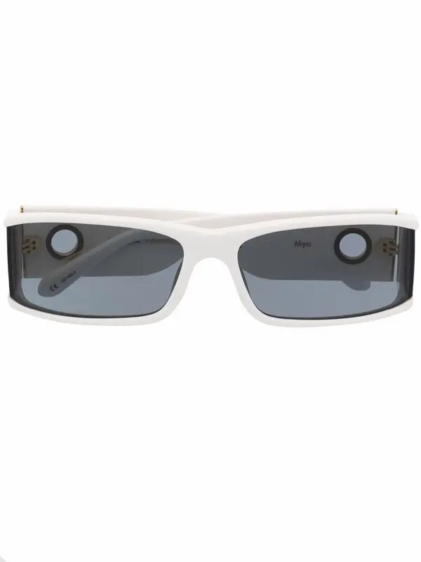Linda Farrow Mya Rectangle-frame Sunglasses - White