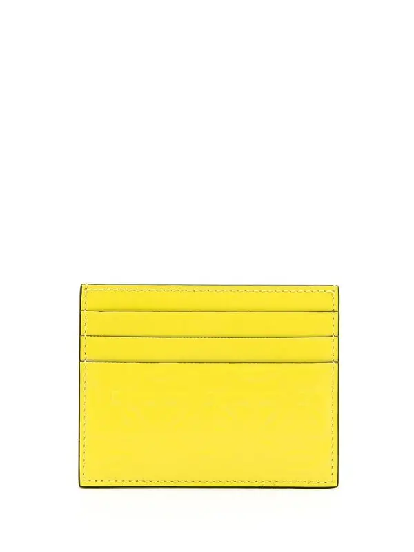 FERRAGAMO Gancini-print Leather Cardholder - Yellow
