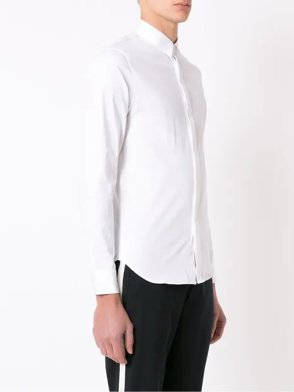 Armani Exchange Slim-cut Tailored Long-sleeve Shirt - White