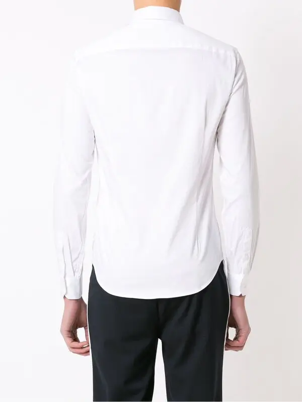 Armani Exchange Slim-cut Tailored Long-sleeve Shirt - White