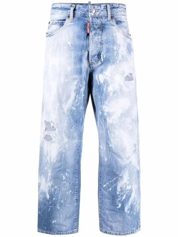 Dsquared2 Distressed Wide-leg Jeans - Blue
